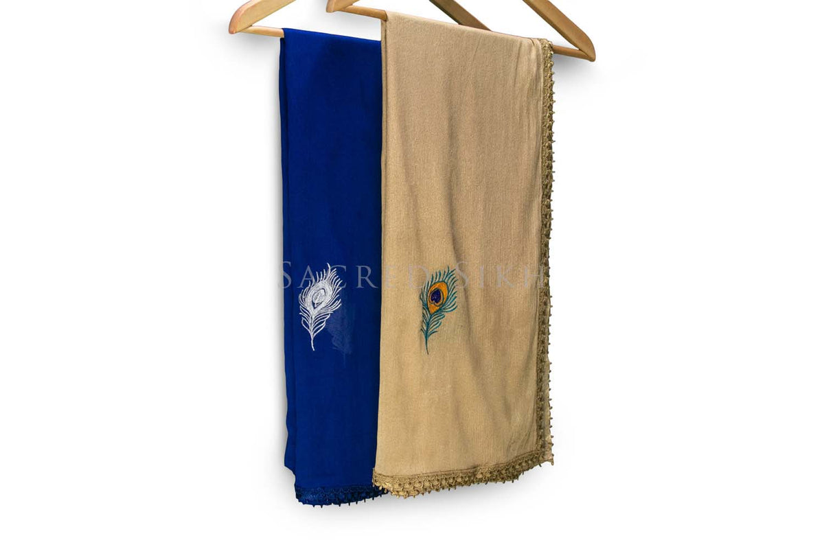 Chuni Latte Peacock Design – Sacred Sikh