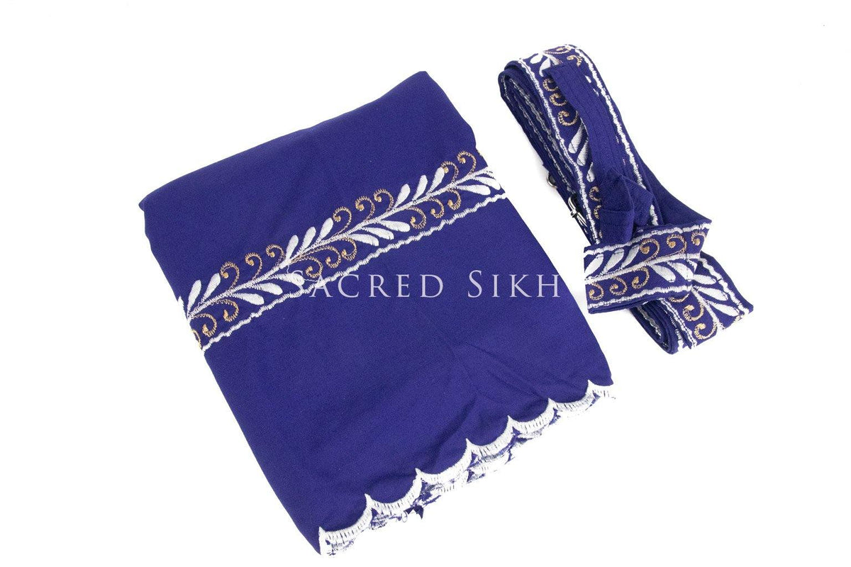 Hazuriya Gatra Set Large - Royal and White Embroidery – Sacred Sikh