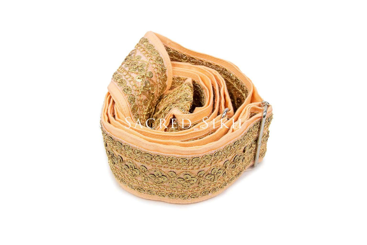 Gatra Peach and Gold Design 2 Inch – Sacred Sikh