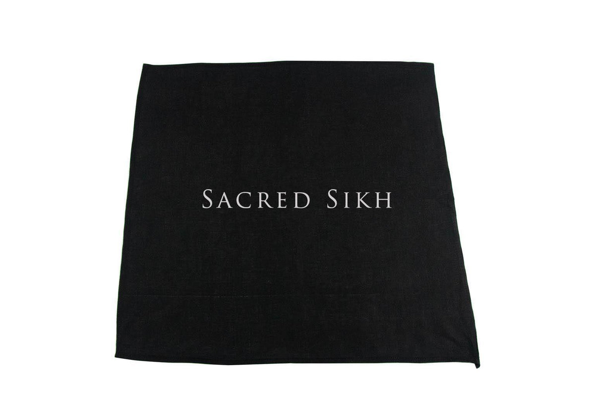 Black and White Rumaal No Strings – Sacred Sikh